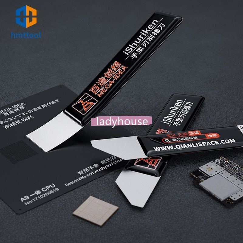 原裝全新千里不銹鋼焊膏刮刀錫刮刀種植修復工具適用於 Bga 模板 Reballing Kit 最佳品質 蝦皮購物 