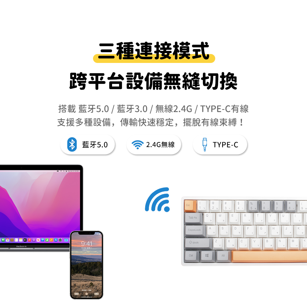 RK RK68 PRO 65% 藍牙三模無線機械鍵盤 紅軸 冰藍光 灰橙｜樂維科技公司貨 現貨 廠商直送 | 蝦皮購物