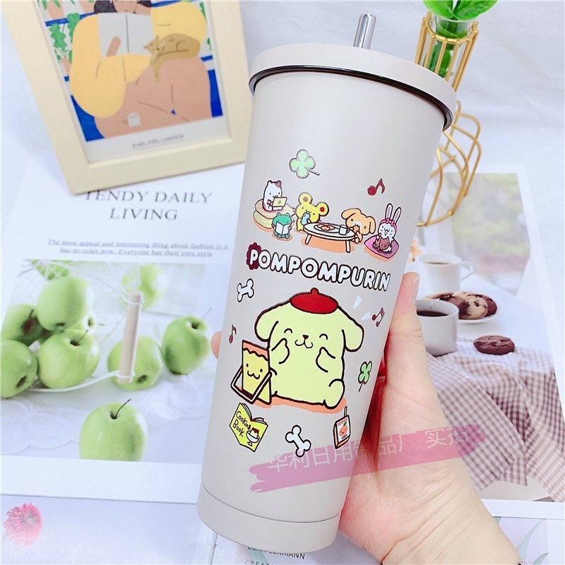 新款卡通水杯可愛三麗鷗水杯不銹鋼ins 750ml保溫杯帶吸管 | 蝦皮購物
