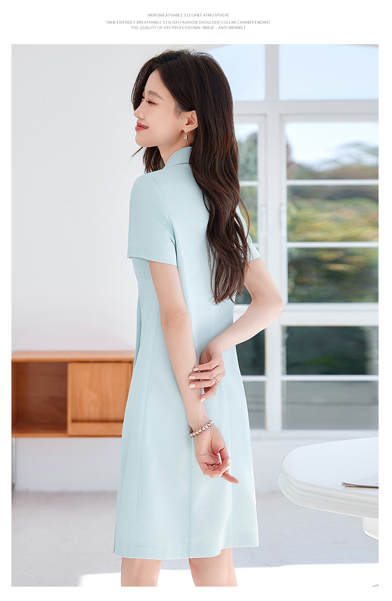 Miguo_氣質短袖西裝裙女 春夏新款 高級感職業工作服 韓版通勤雙排扣連衣裙 S-4XL 西裝式連衣裙 | 蝦皮購物