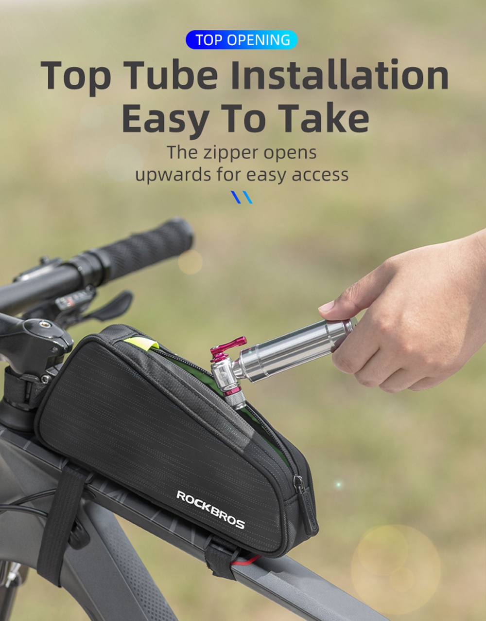 ROCKBROS 山地自行車車架包便攜三角包防水反光上管包自行車配件腳踏車 | 蝦皮購物