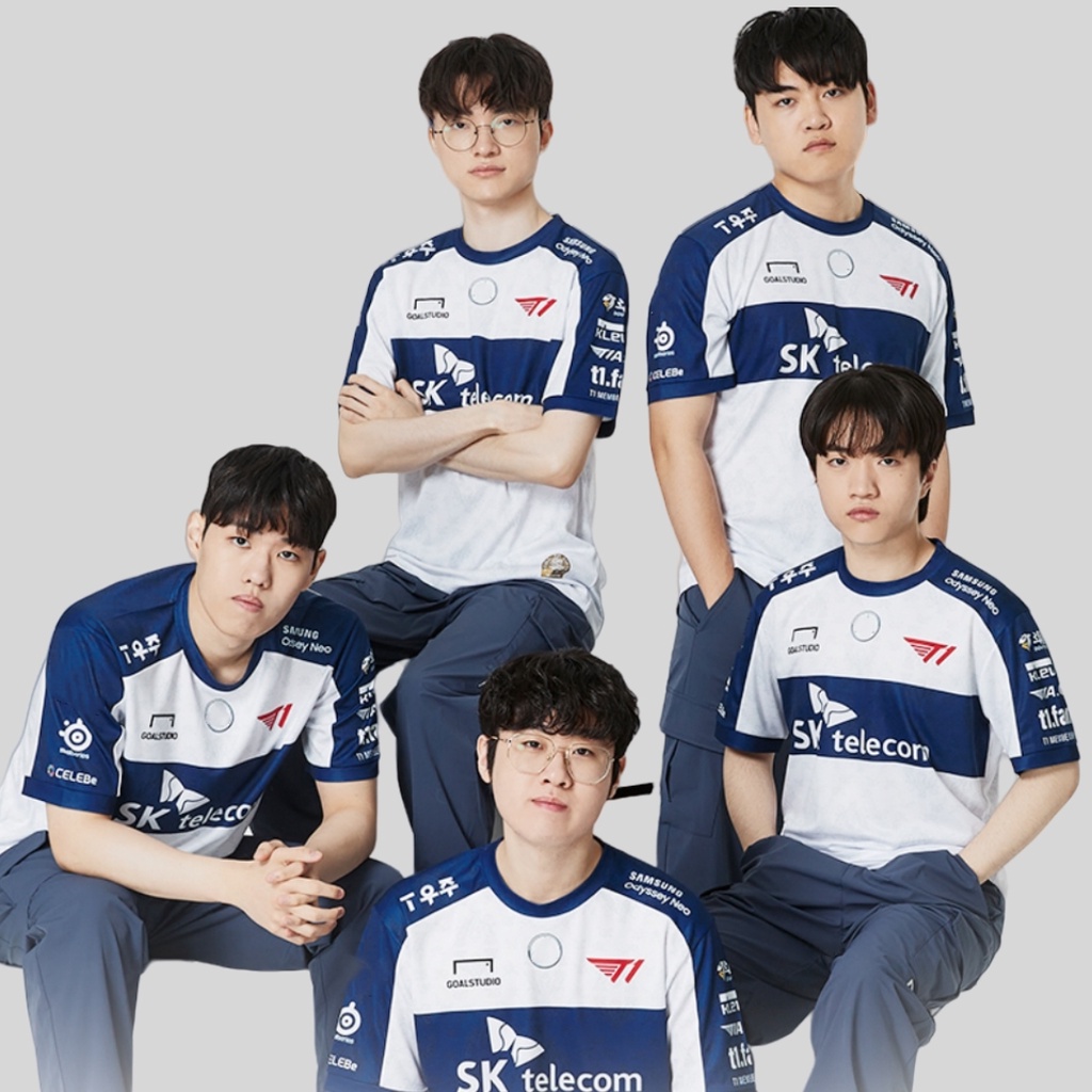 Skt T1 MSI 2023 Jerey 制服團隊套件 T1 Faker 電子競技隊 Jerey T 恤 LOL Le | 蝦皮購物