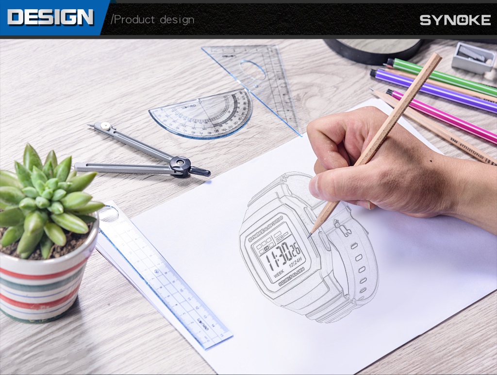 [超值選擇]SYNOKE 男士手錶 LED 顯示定時器 12/24 小時數字運動手錶 | 蝦皮購物