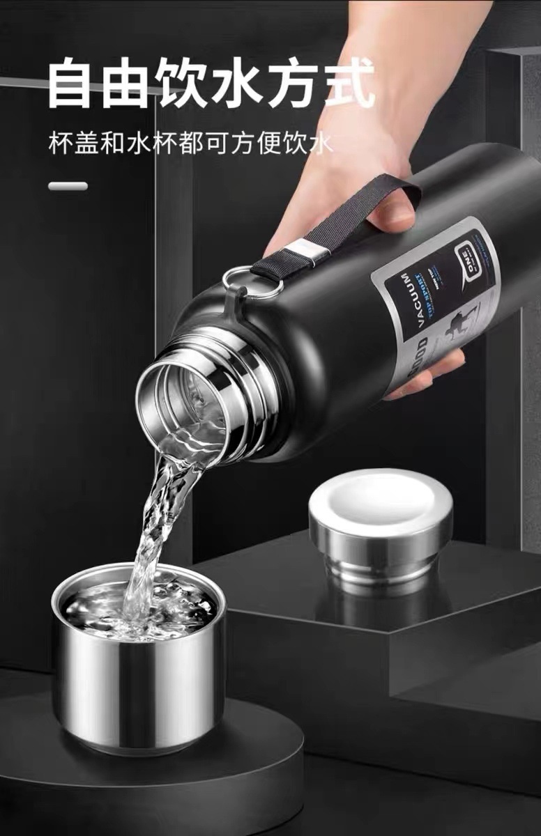 【ALLEN】316不鏽鋼大容量全鋼保溫杯，熱水壺，戶外運動便攜式水杯保溫壺600--2000ML | 蝦皮購物