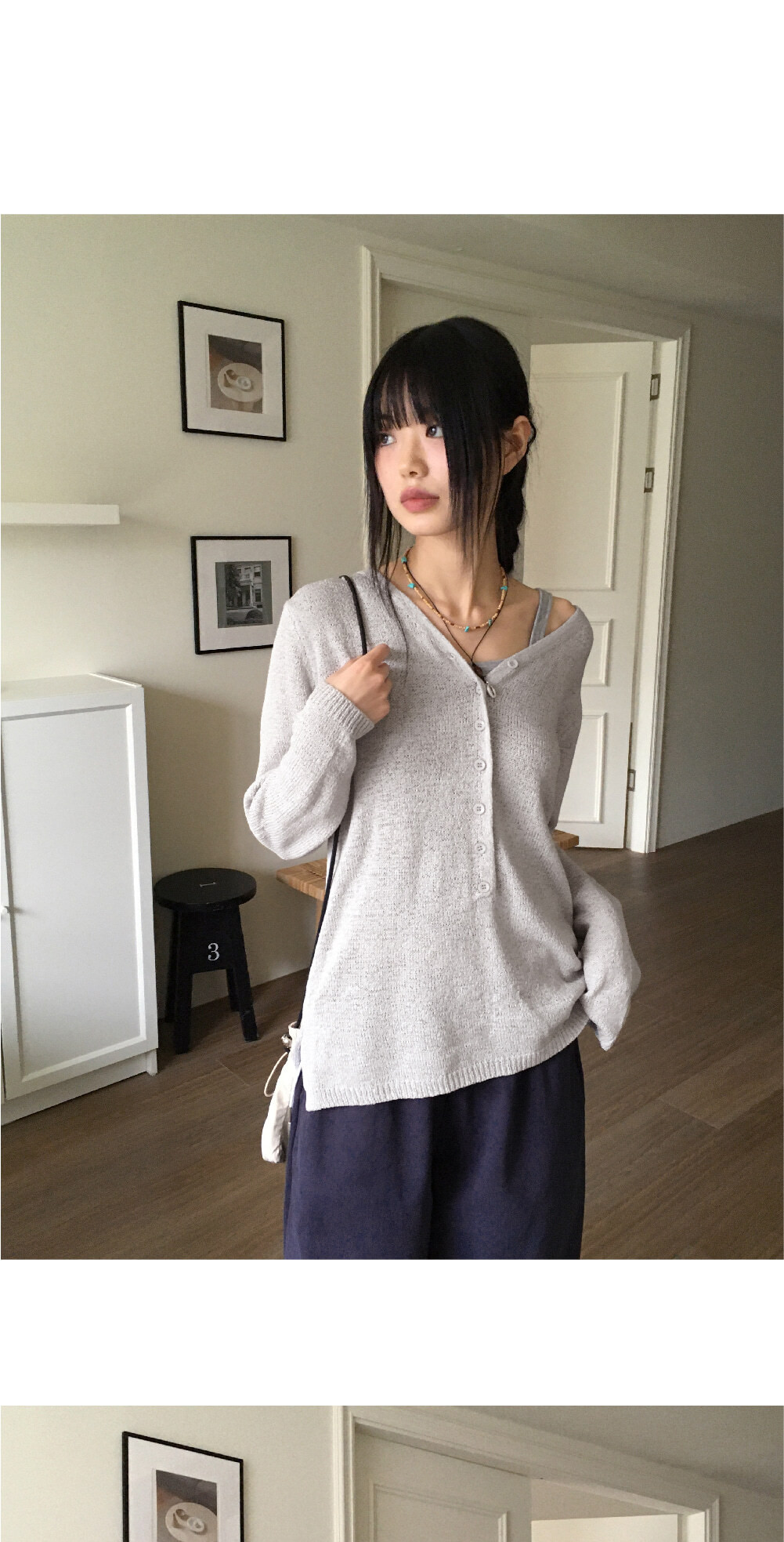 Codibook｜韓國 wonderwonder 貝爾奇半開襟V領毛圈長版針織外套[現貨 - 黑色]針織衫 針織外套 女 | 蝦皮購物