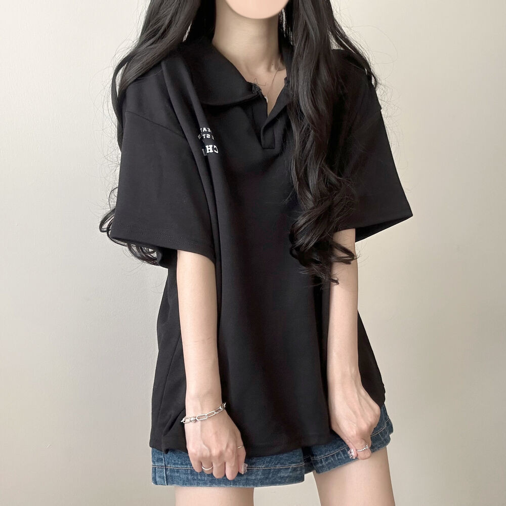 Codibook｜韓國 moodloveroom 翻領寬鬆短袖上衣[預購]短袖上衣 T恤 女裝 | 蝦皮購物