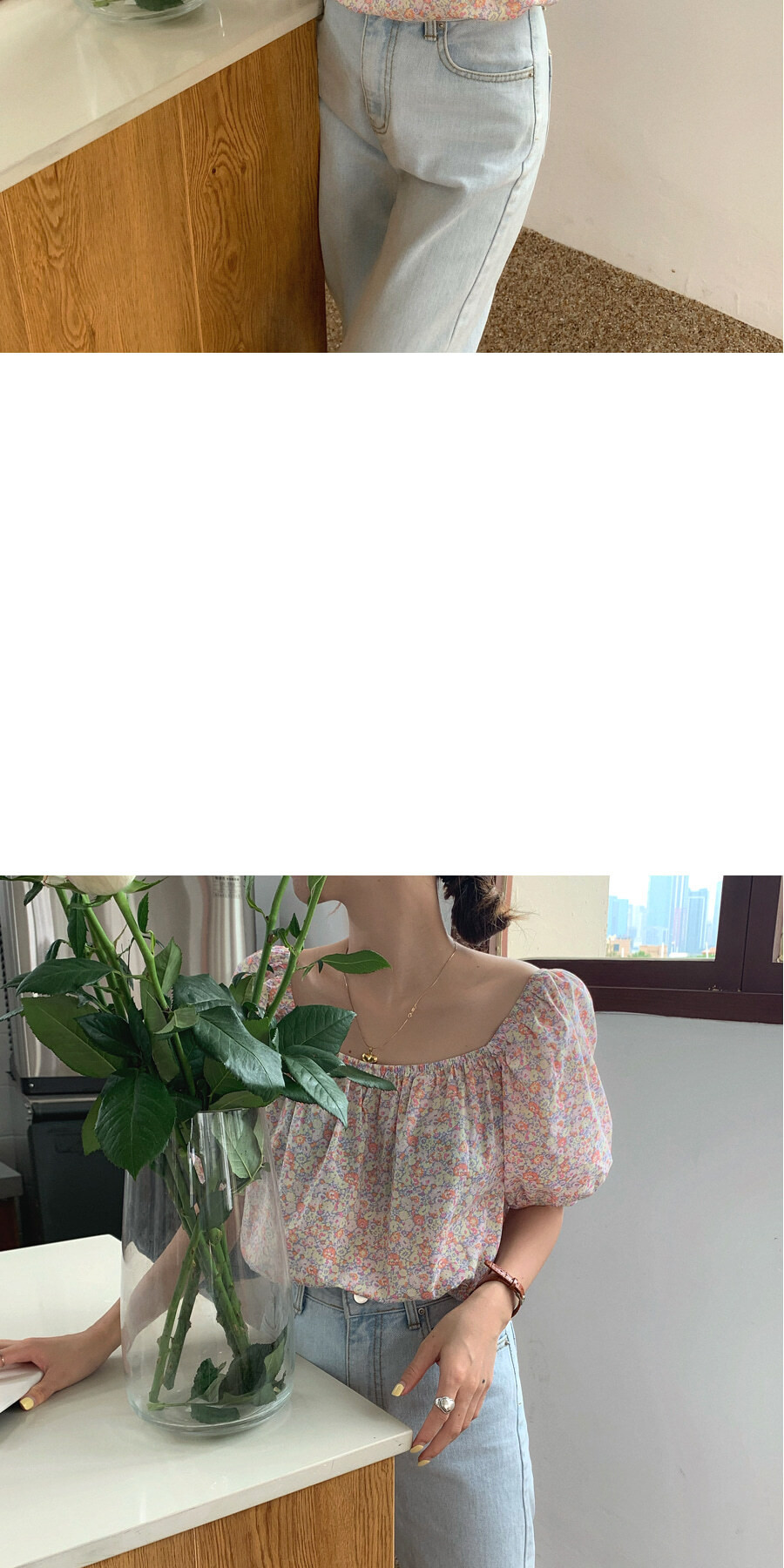 Codibook｜韓國 paknamae 滾邊荷葉邊U領露肩短袖上衣[預購]雪紡襯衫 女裝 | 蝦皮購物