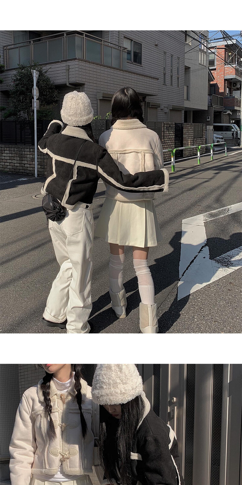 Codibook｜韓國 anyonemore 配色短版麂皮夾克外套2色[預購]夾克 牛仔外套 女裝 | 蝦皮購物