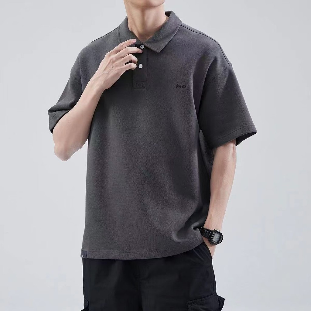 【M-5XL】200斤 大碼夏季男裝Polo衫男T恤大碼寬鬆潮牌ins日係黑色短袖口袋體恤胖子男裝大尺碼服飾上衣大碼男裝 | 蝦皮購物