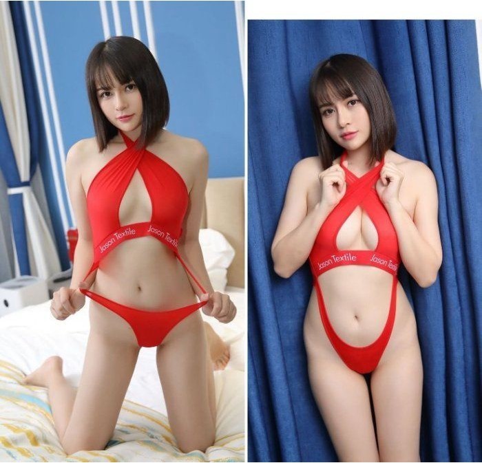 《A2586》 素人妹子 性感運動風連身衣 交叉深V薄透激凸爆乳 全館現貨24小時出貨魔法戀人 | 蝦皮購物