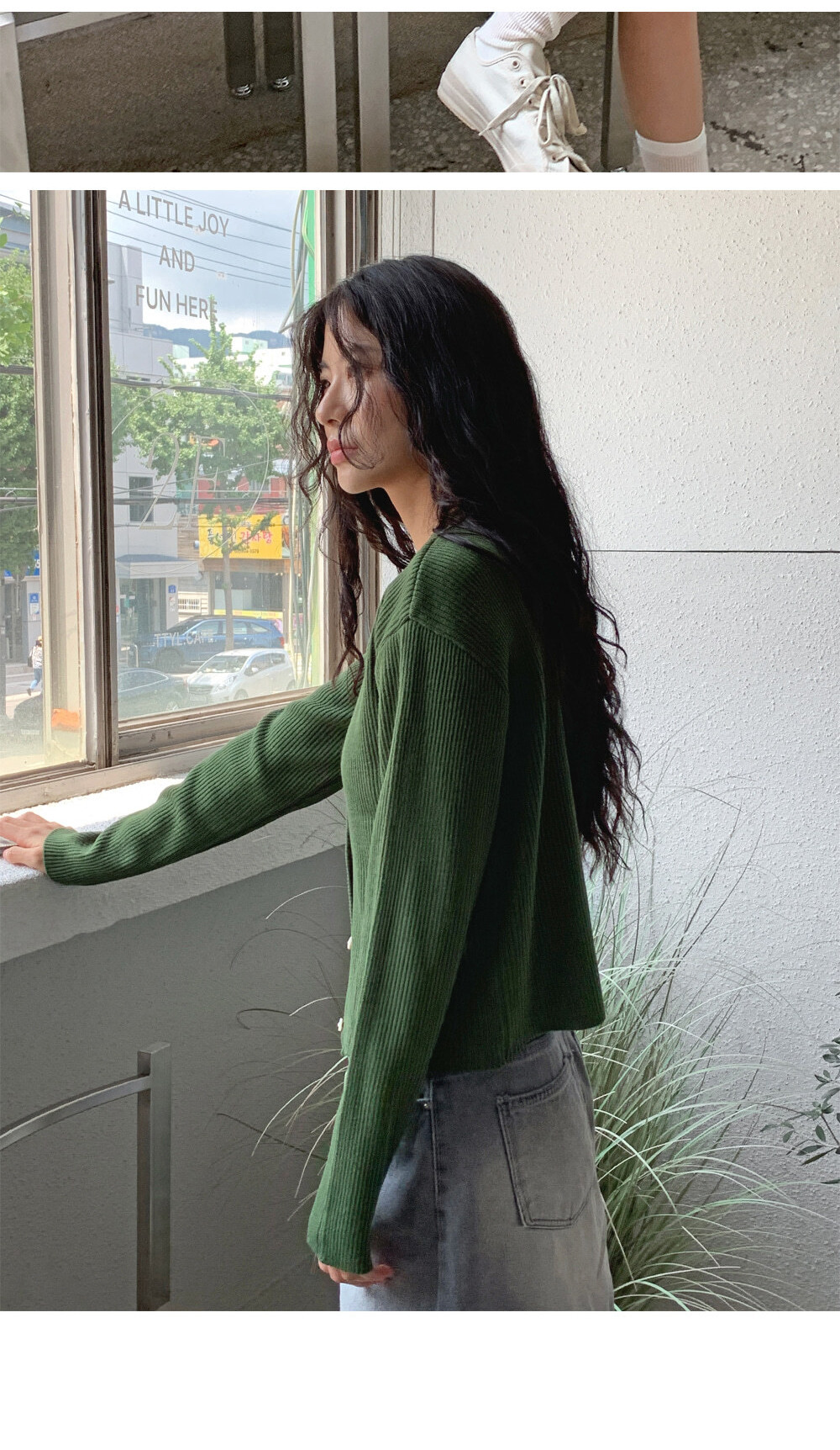 Codibook｜韓國 DAILYJOU 圓領坑條針織長版開襟外套[預購]針織外套 女裝 | 蝦皮購物