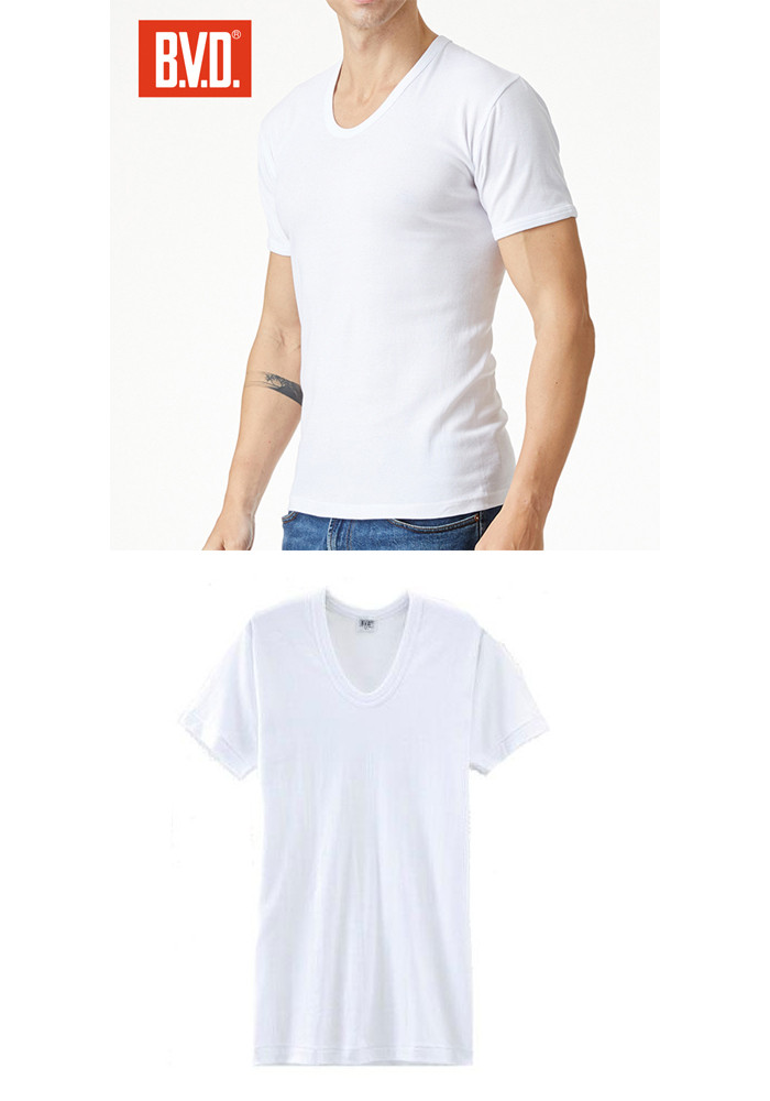 BVD 100%純棉羅紋U領短袖衫(美國棉) M~XL 親膚 吸汗透氣 立體剪裁 柔軟舒適 男內衣 全棉 短袖【愛買】 | 蝦皮購物