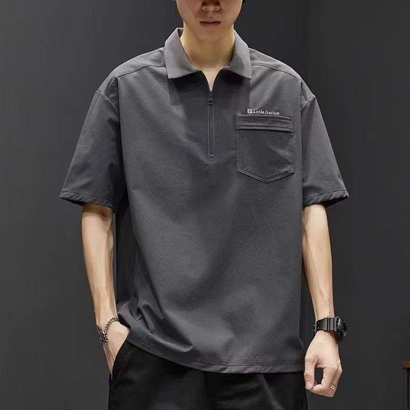 【M-5XL】200斤 大碼夏季男裝Polo衫男T恤大碼寬鬆潮牌ins日係黑色短袖口袋體恤胖子男裝大尺碼服飾上衣大碼男裝 | 蝦皮購物