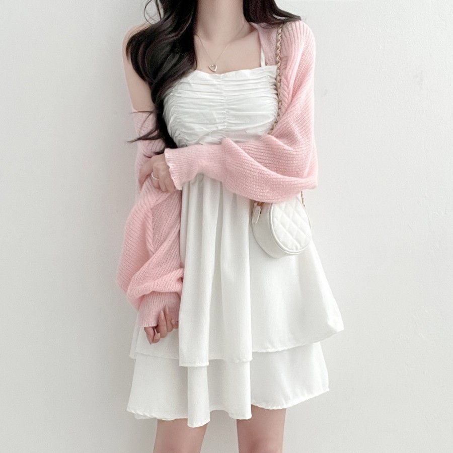 Codibook｜韓國 lipkko 修身細肩帶層次迷你短洋裝[預購]迷你短洋裝 細肩帶緞面洋裝 女裝 | 蝦皮購物