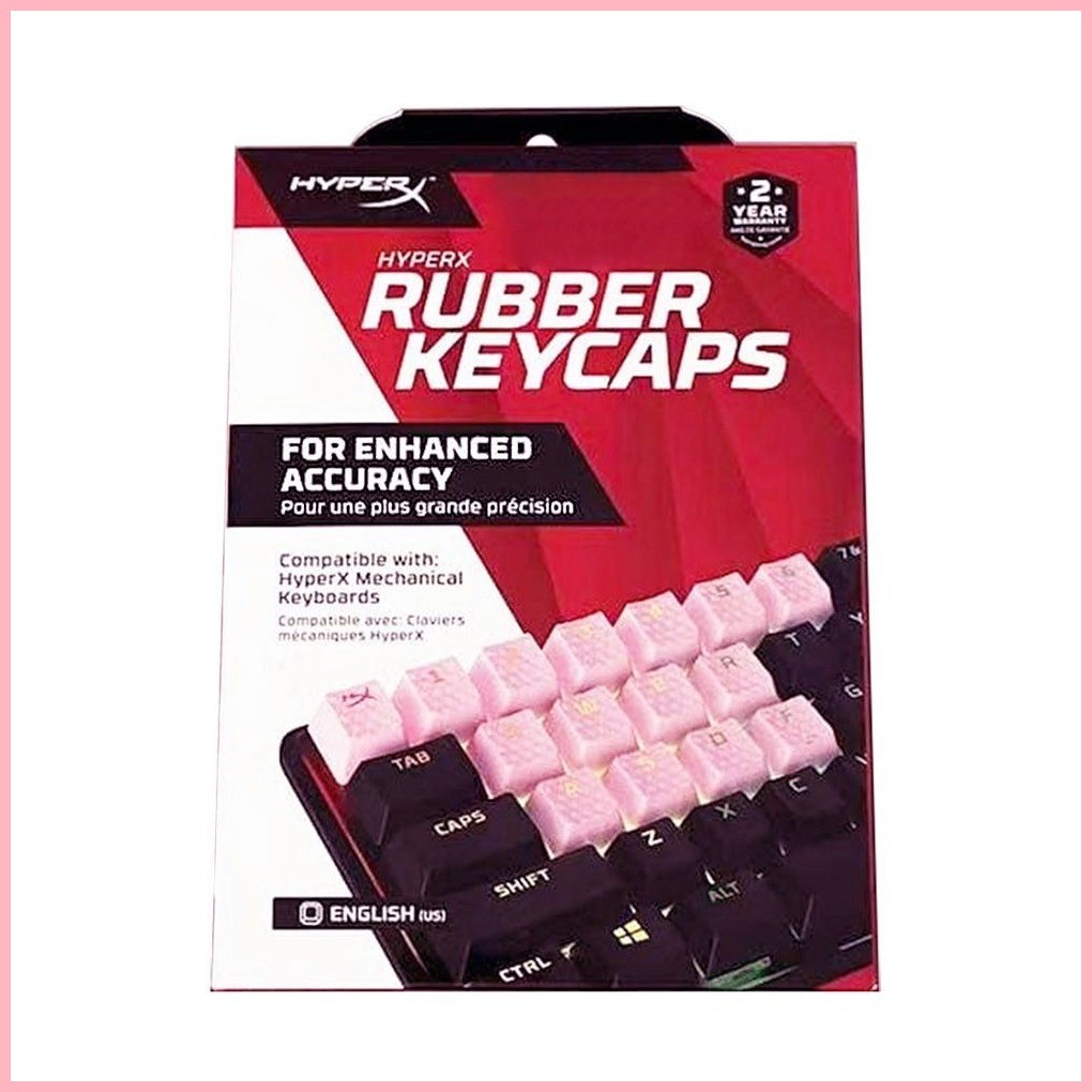 ♞HyperX Rubber Keycaps 橡膠鍵帽 - 19鍵帽組 粉紅色 英文(美式) 519U0AA(平行進口) | 蝦皮購物