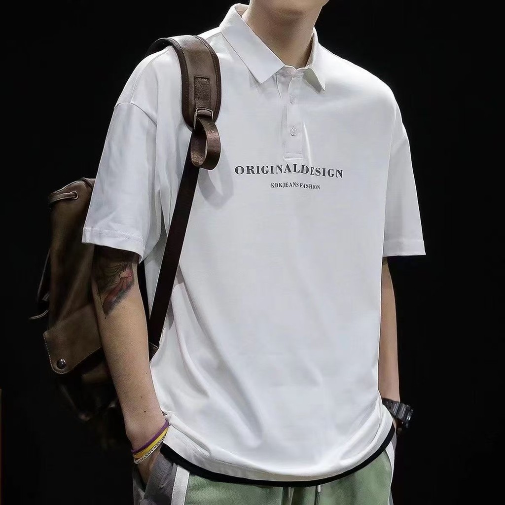 【M-5XL】200斤 大碼夏季男裝Polo衫男T恤大碼寬鬆潮牌ins日係黑色短袖口袋體恤胖子男裝大尺碼服飾上衣大碼男裝 | 蝦皮購物