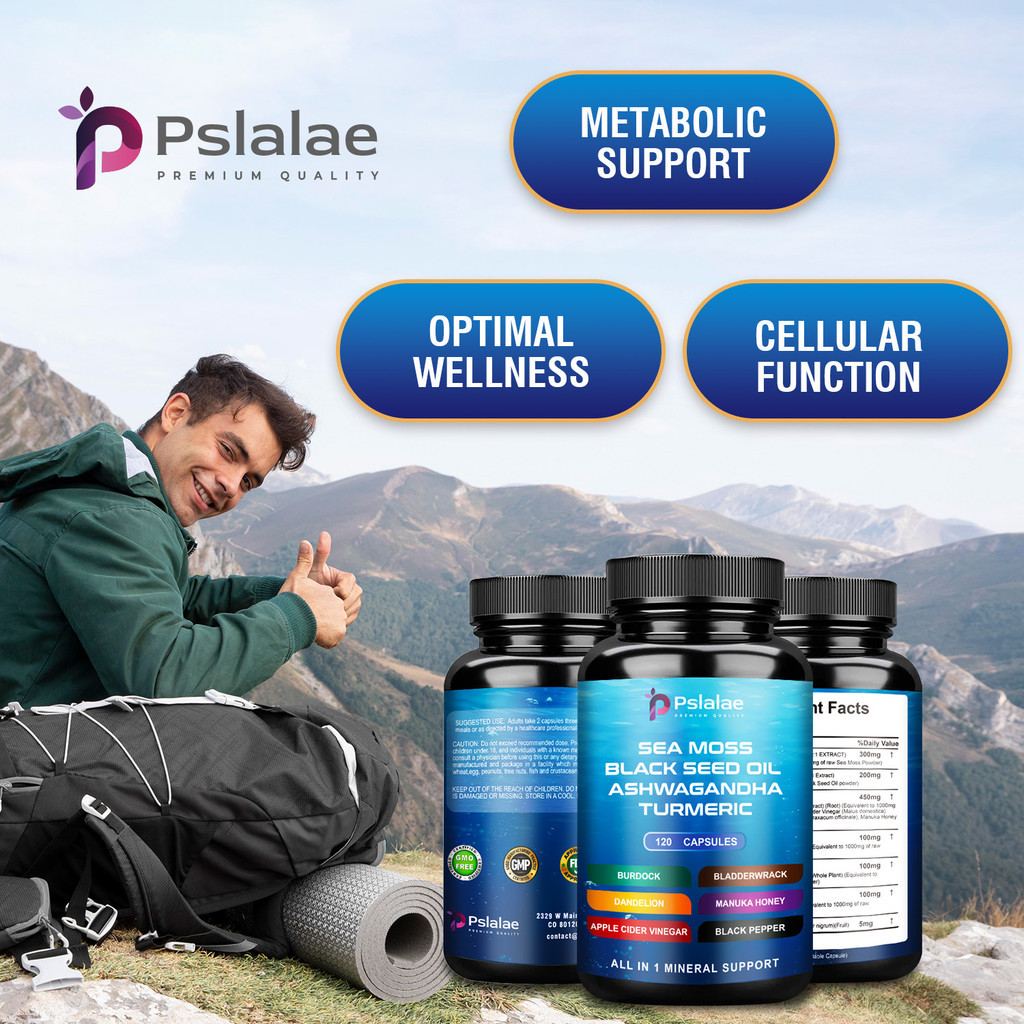 Pslalae 10：1 海苔萃取物補充劑，含黑籽油、薑黃等，改善腸胃 健康，美國進口 60/120粒 | 蝦皮購物