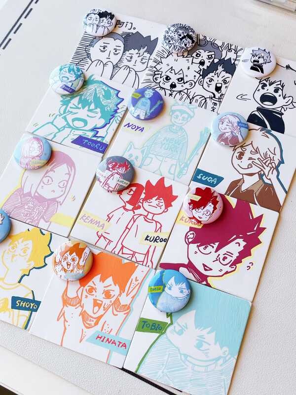 生日禮物 交換禮物 排球少年周邊 動漫 二次元 排球少年同人周邊原畫風mini吧唧徽章高顏值出物漫展送禮無料谷子 B4f 蝦皮購物