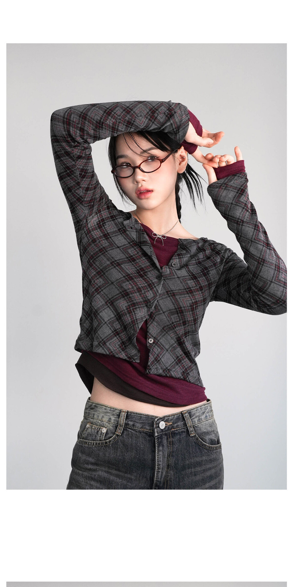 Codibook｜韓國 binary01 Rainbee格紋針織外套[預購]針織外套 雪紡襯衫 女裝 | 蝦皮購物