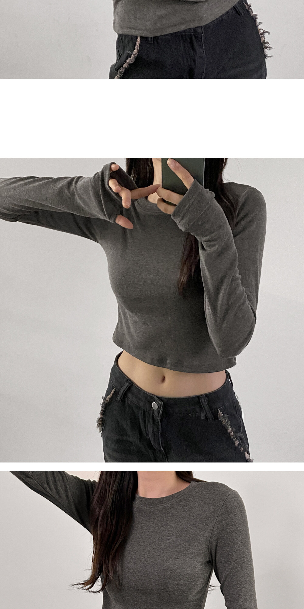 Codibook｜韓國 ondeed 貼身短版長袖上衣[預購]長袖上衣 T恤 女裝 | 蝦皮購物