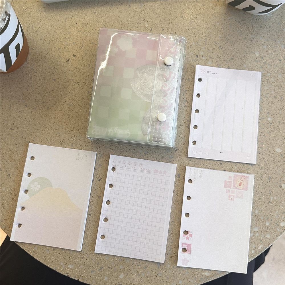 Record🖤 ins風原創小清新青蘋果星星透明m5活頁本 日記本 雙扣手帳本 子卡冊M5筆記本 m5活頁本 古早手帳 | 蝦皮購物