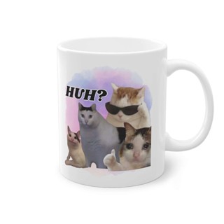 Huh cat, huh cat mug, meme mug, huh cat shirt, huh cat emote | 蝦皮購物