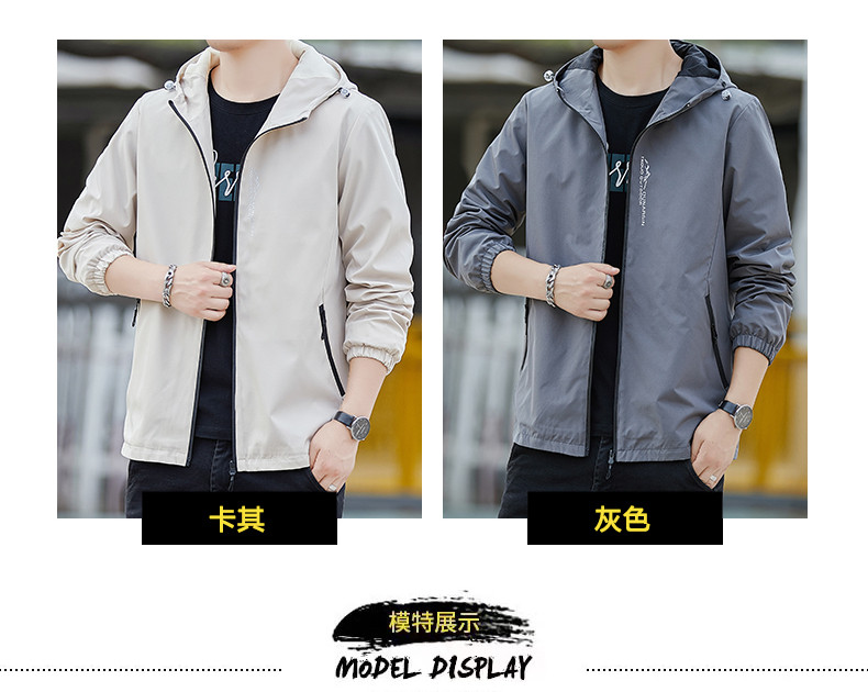 M-5XL 韓係 夾剋 外套 防風 防水 連帽外套 薄外套 立領外套 防風外套男 大尺碼 休閒 騎車必備#sjdjdn | 蝦皮購物