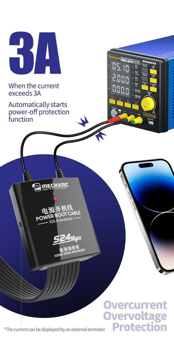 Mechanic S24 Max 電源測試線適用於 iP5-15 和 Android 手機開機線電源線 | 蝦皮購物