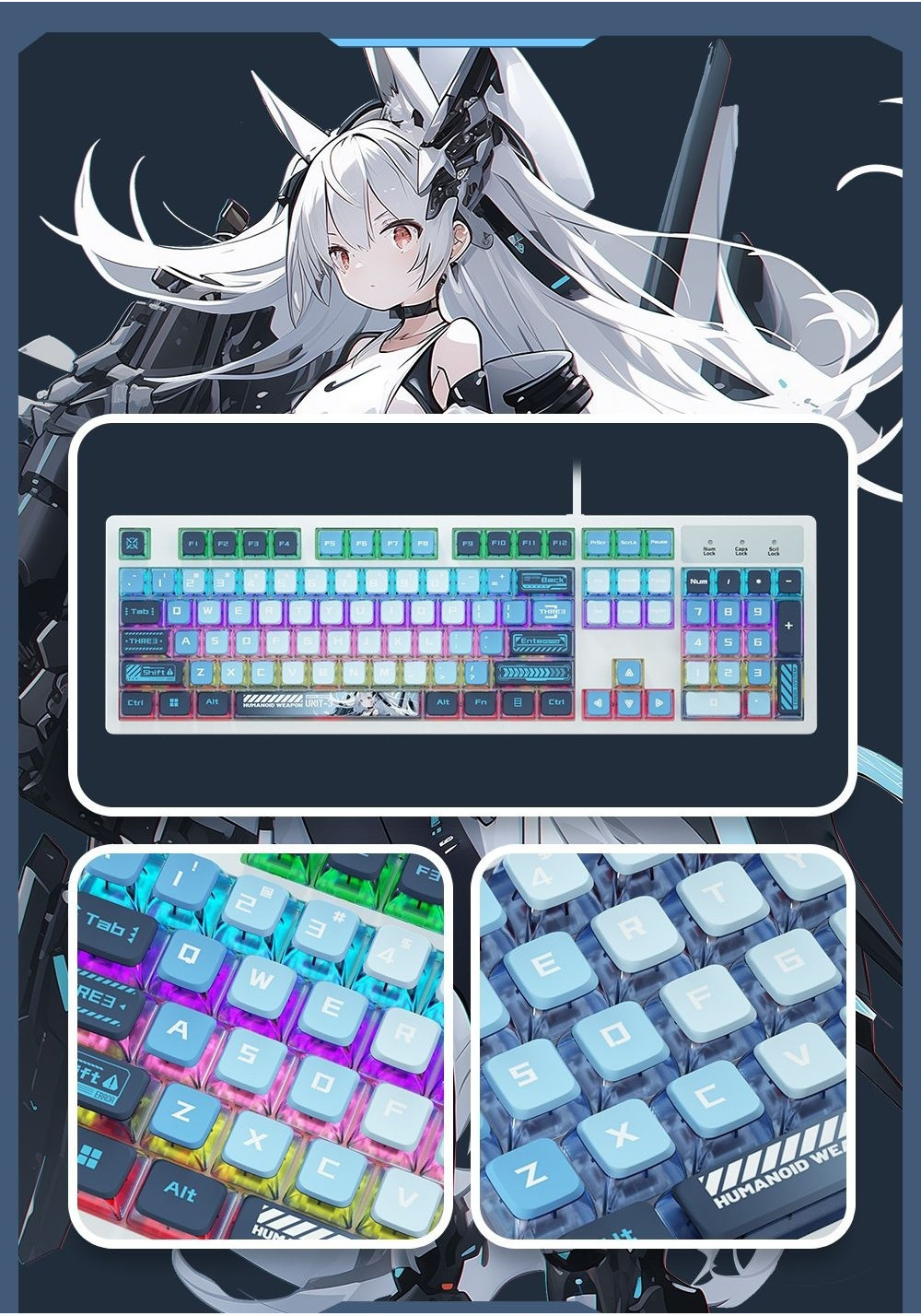 達爾優EK839 莉莉安娜版有線 二次元訂製機械鍵盤電腦筆記本通用 | 蝦皮購物