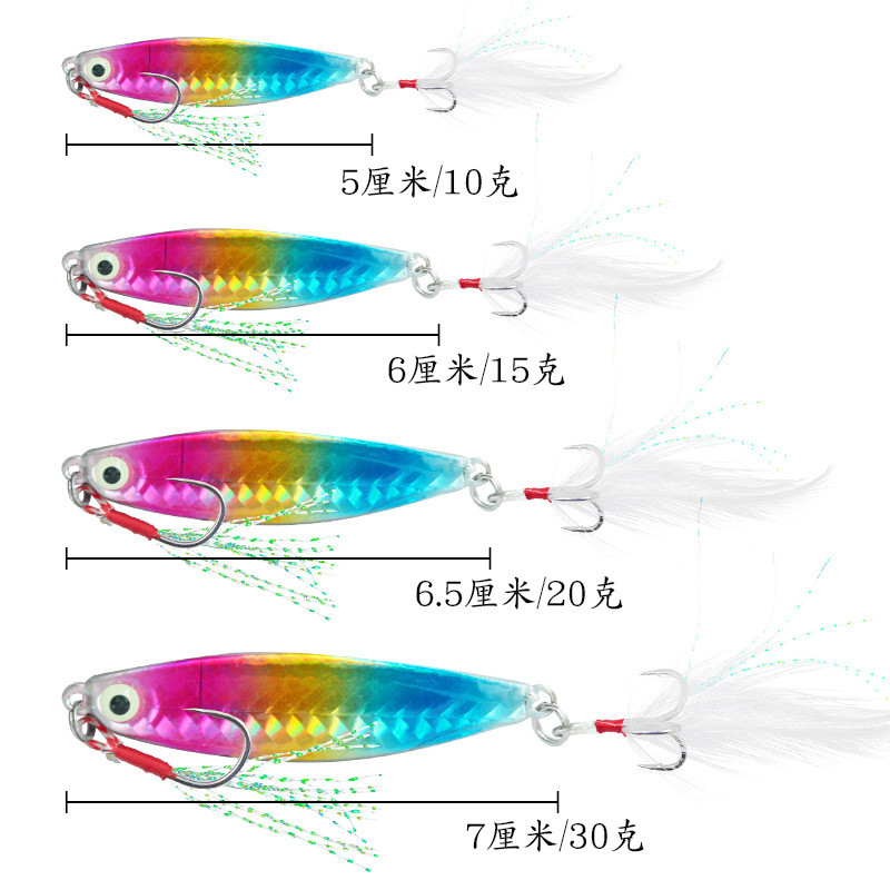 【TTFF】鐵板vib 路亞餌亮片10/15/20/30g鐳射鉛魚羽毛鉤仿真硬餌擬餌假魚餌 漁具產品現貨批發 | 蝦皮購物