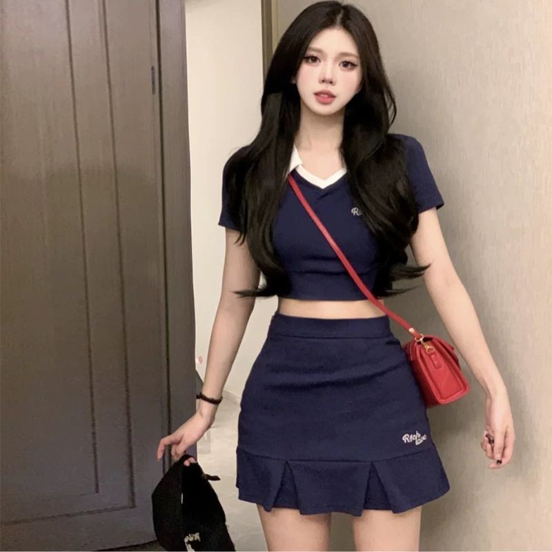 泳衣 泳裝 新款分體泳衣時尚氣質韓係印花字母翻領ins學生簡約海邊度假溫泉 YYL | 蝦皮購物