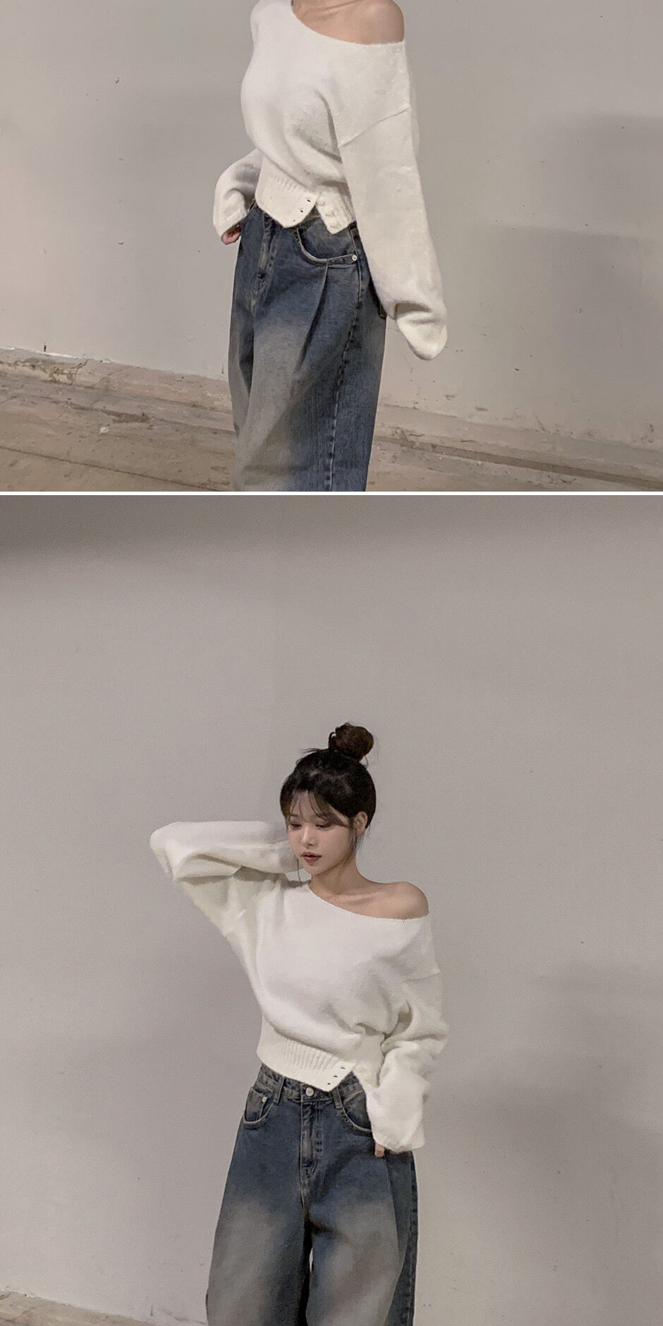 Codibook｜韓國 henique 珍娜8%羊毛圓領針織上衣[現貨 - 象牙白]針織衫 毛衣 女裝 | 蝦皮購物