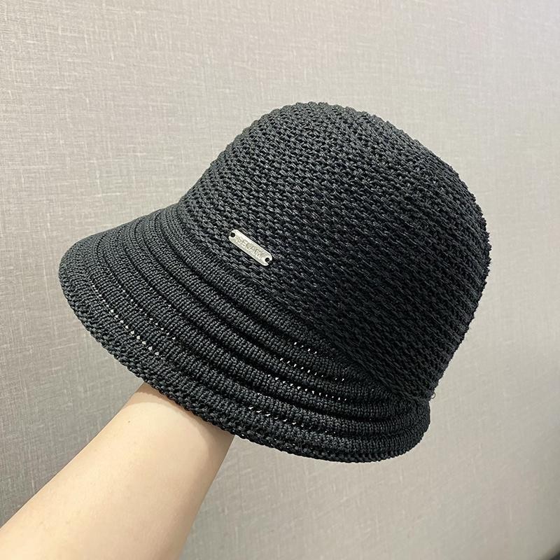 透氣漁夫帽 春夏新款 針織 女 可摺疊盆帽 韓版 簡約 百搭 顯臉小 遮陽帽 | 蝦皮購物