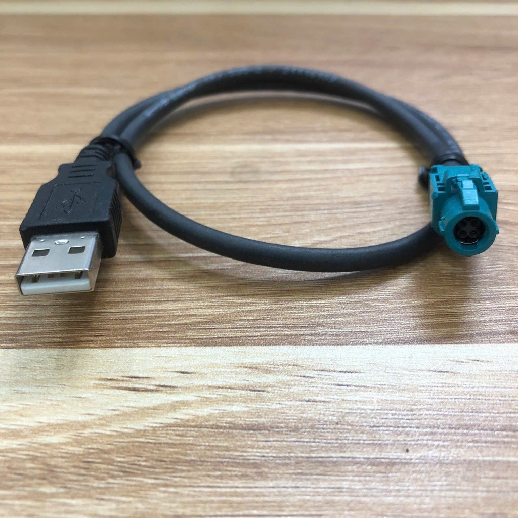 Leoni DACAR 535-2 FAKRA HSD 電纜 LVDS JET 黑色母頭轉 USB 公頭 45 厘 | 蝦皮購物