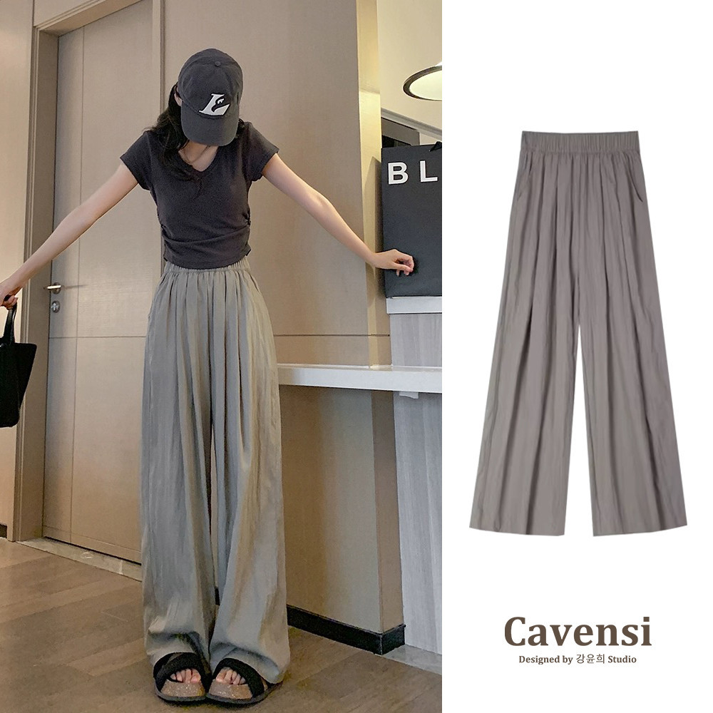 【Cavensi】超軟！冰絲長褲女 大尺碼長褲 冰絲闊腿褲 冰絲寬褲 休閒褲 落地褲 山本褲 長褲女 拖地褲女 A117 | 蝦皮購物