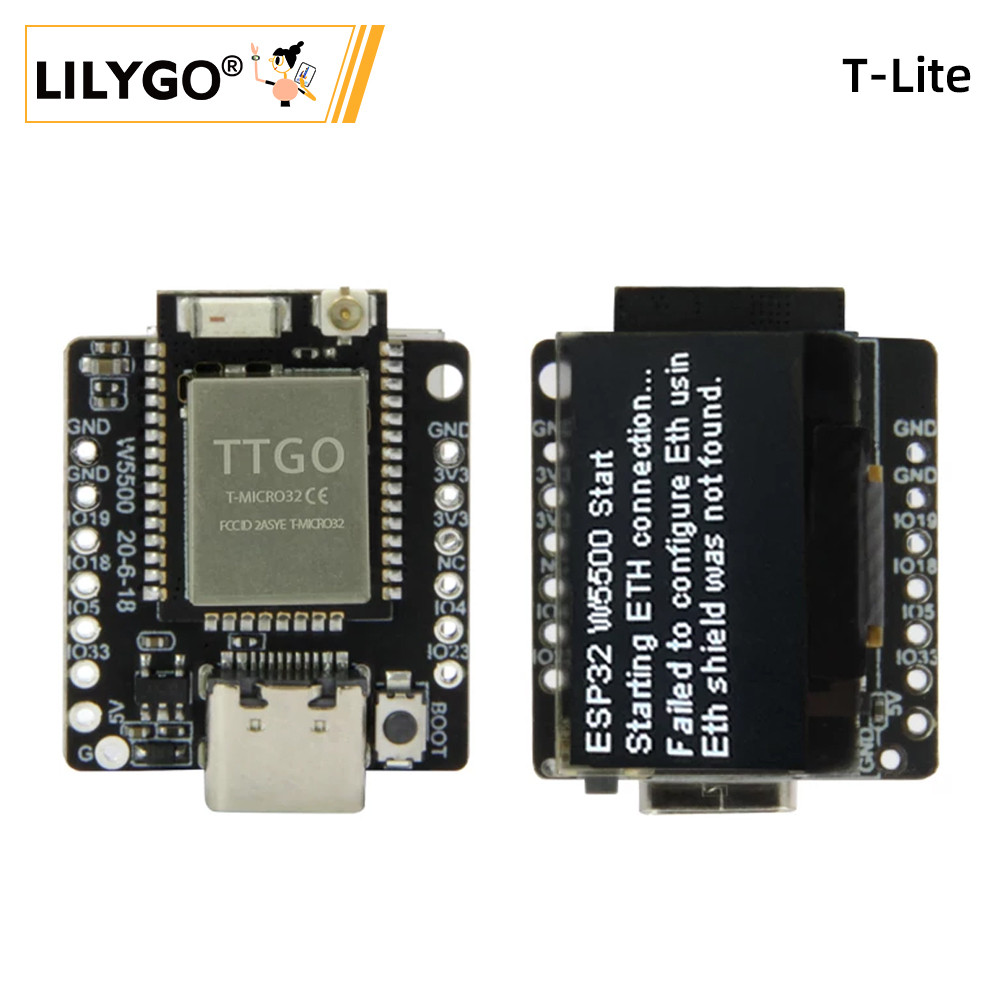 百合® Ttgo T-Lite W5500 ESP32 主芯片 SSD1306 0.96寸OLED Type-C USB | 蝦皮購物