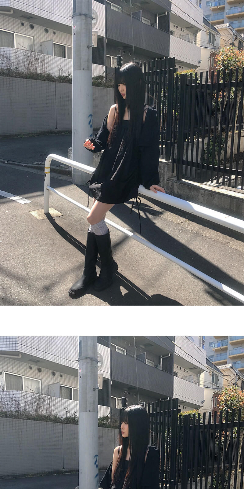 Codibook｜韓國 anyonemore 尼龍抽繩短洋裝3色[預購]及膝洋裝 女裝 | 蝦皮購物