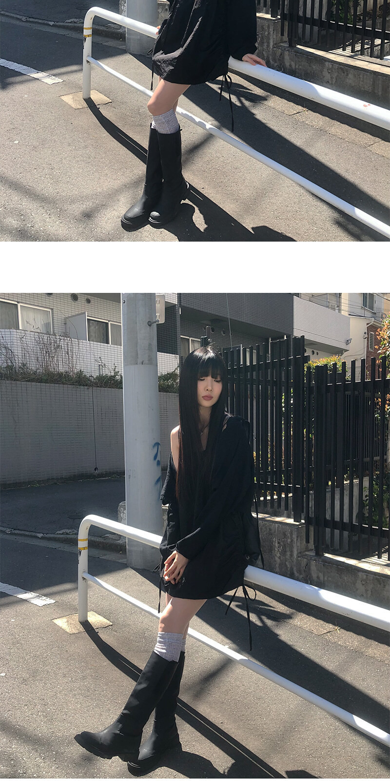 Codibook｜韓國 anyonemore 尼龍抽繩短洋裝3色[預購]及膝洋裝 女裝 | 蝦皮購物