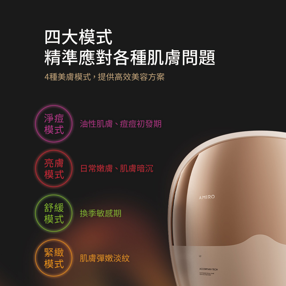 【AMIRO】L2 PRO 彩虹時光面罩 美容面罩 痘痘肌 小金盾 淨痘 舒緩 亮膚 緊緻 淡化痘印 5重光 4種模式 | 蝦皮購物