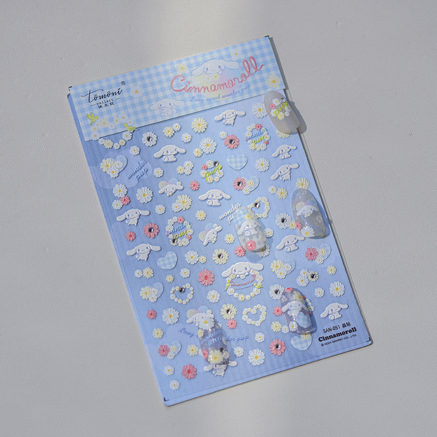 【Meow.Sensei】三麗鷗&tomoni合作款 晶鑽美甲貼紙正版聯名SAN系列051大耳狗喜拿 | 蝦皮購物