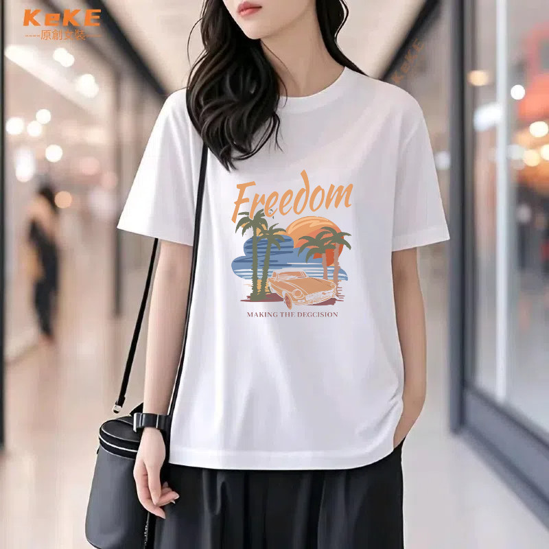 現貨24H出貨花卉印花S-5XL韓版220斤可穿oversize寬鬆顯瘦休閒百搭T恤通勤百搭圓領衫短袖夏季上衣ins風 | 蝦皮購物