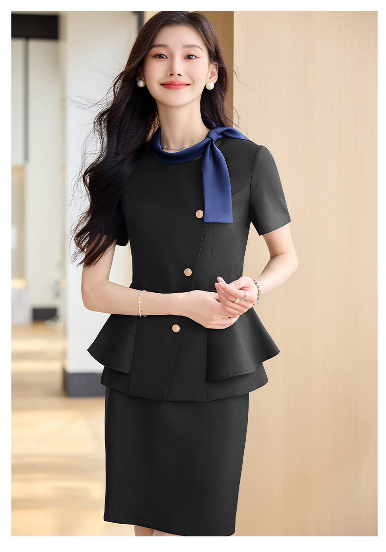 Miguo_高端美容院制服套裝 職業西裝套裝女 酒店前台接待工作服 工裝 小個子 OL套裝 S-4XL 大尺碼套裝 | 蝦皮購物