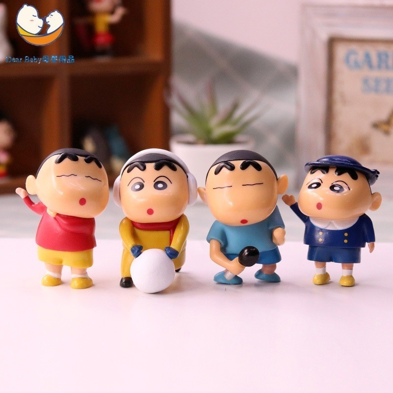 【Dear Baby母嬰用品】 10款整套 日本動漫卡通 蠟筆小新 野原新之助 鹹蛋超人小新 Q版迷你公仔人偶模型凋像玩 | 蝦皮購物