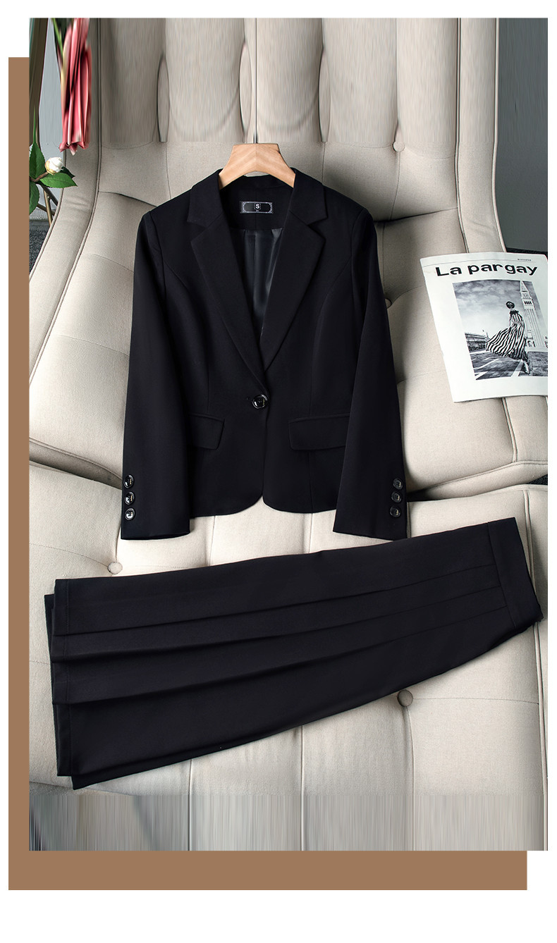 Miguo_S-4XL 小個子西服套裝女 秋季新款 韓版時尚簡約氣質女神範OL職業西裝套裝 大尺碼西裝裙 | 蝦皮購物