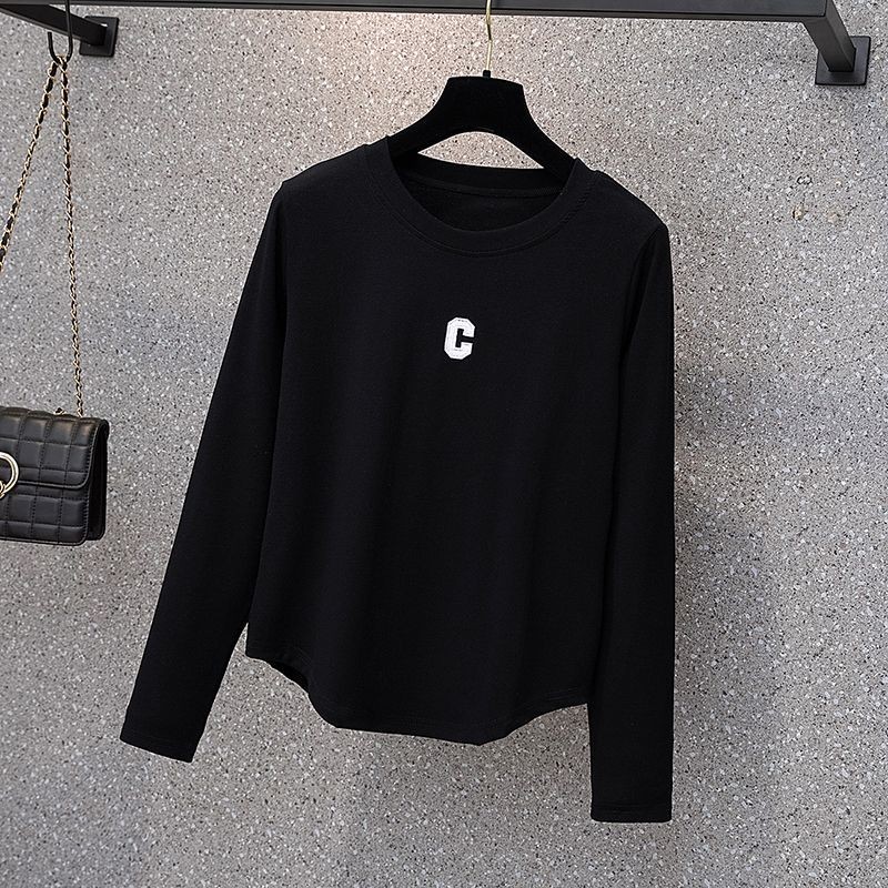 胖mm2-300斤長袖打底衫t恤秋季新款特大碼女裝內搭外穿百搭上衣潮 秋冬寬鬆t恤 韓版t恤 大碼女裝【PAPA】 | 蝦皮購物