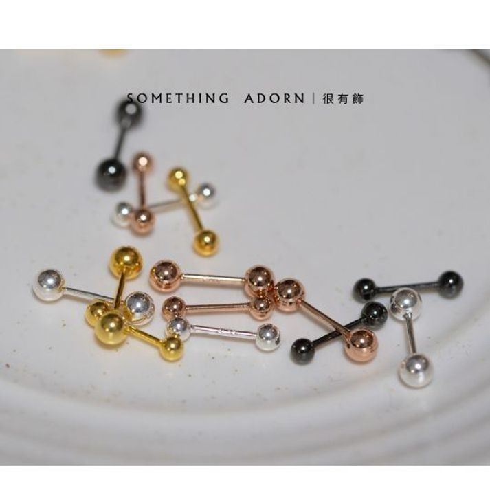 【SA】台灣現貨 整體S925純銀鎖珠耳環 可拆式螺絲鎖 雙頭圓球 轉珠耳環 預防耳洞閉合 防過敏 養耳針-b006 | 蝦皮購物