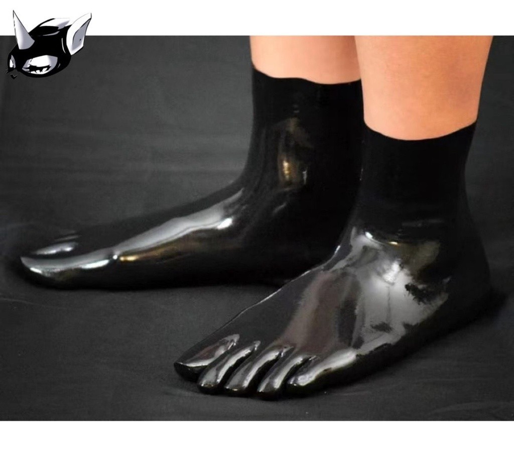 365Days-Rubber獨角防化貓工坊乳膠五指襪短襪分指黑色性感襪乳膠衣laetx | 蝦皮購物