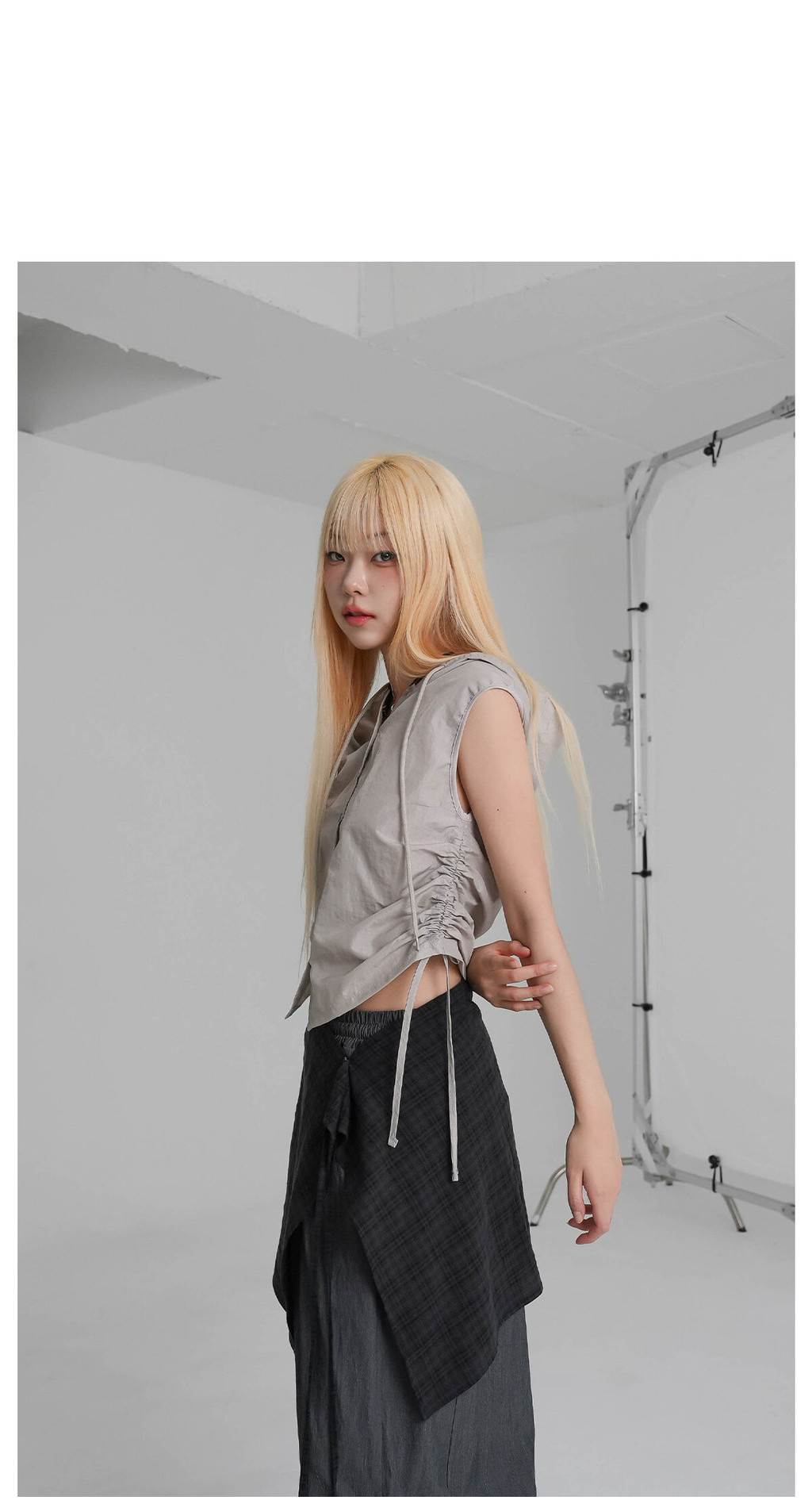 Codibook｜韓國 binary01 格子綁帶片裙[預購]裙子 女裝 | 蝦皮購物