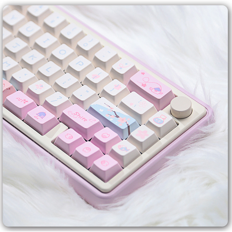 🔥免運🔥 鍵帽 櫻落原廠高度粉色櫻花主題鍵帽熱升華PBT68 87 98 104 108 機械鍵盤鍵帽 可注音鍵帽 | 蝦皮購物
