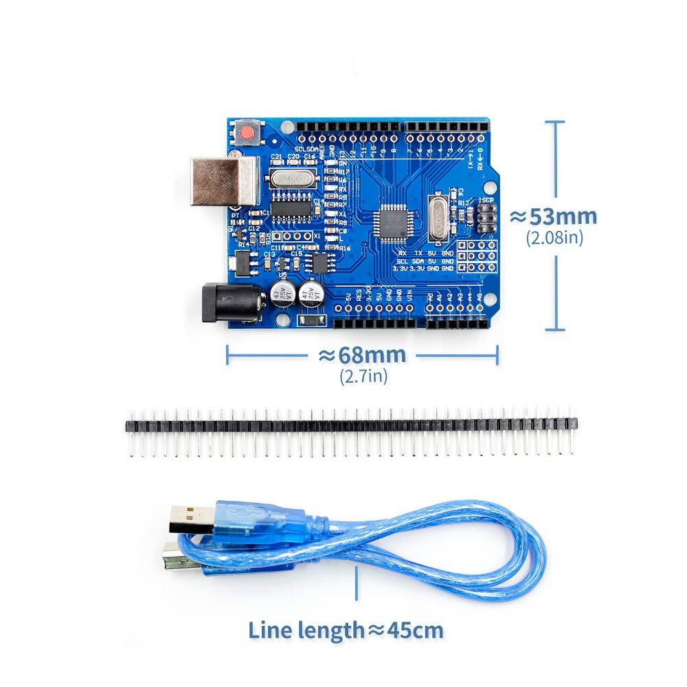 高品質一套 UNO R3 CH340G+MEGA328P 芯片 16Mhz 適用於 Arduino UNO R3 開發板 | 蝦皮購物